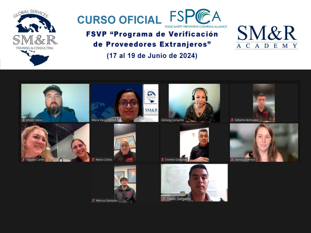 Curso Oficial FSPCA – FSVP – Programa de Verificación de Proveedores ...