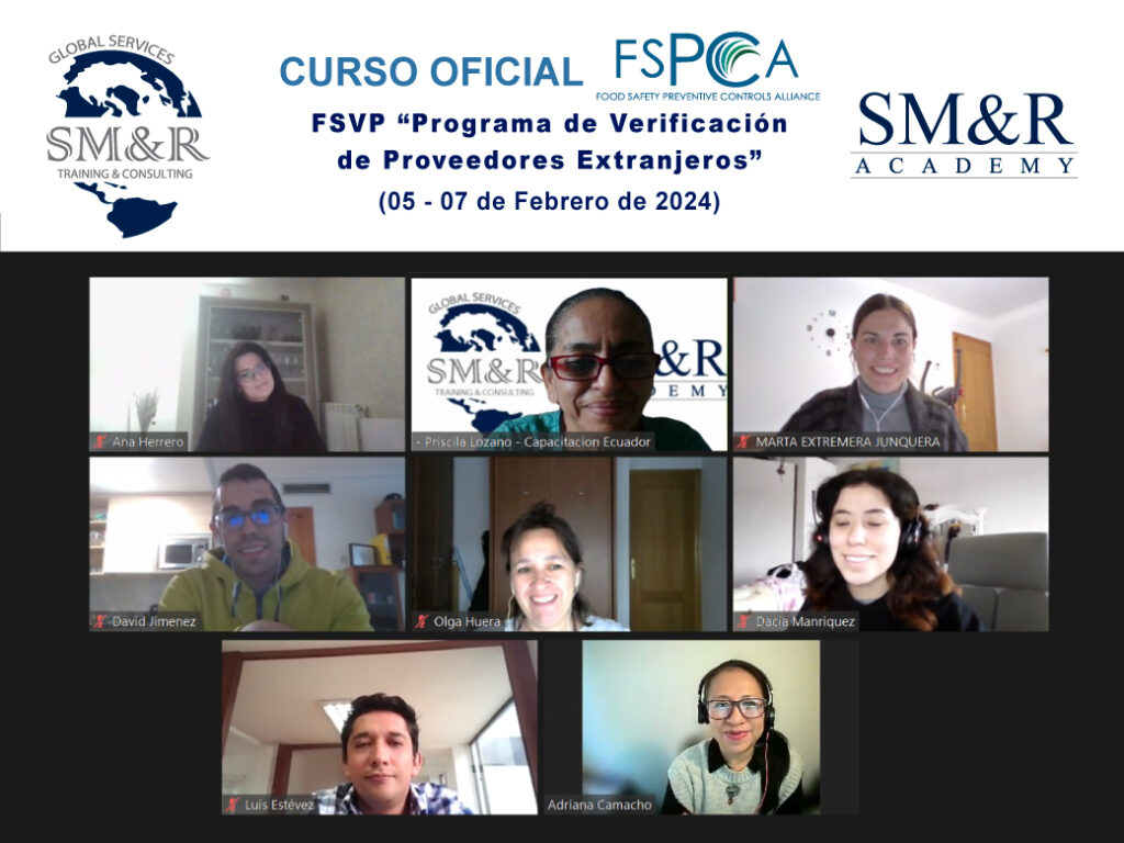 Curso Oficial FSPCA – FSVP – Programa de Verificación de Proveedores ...