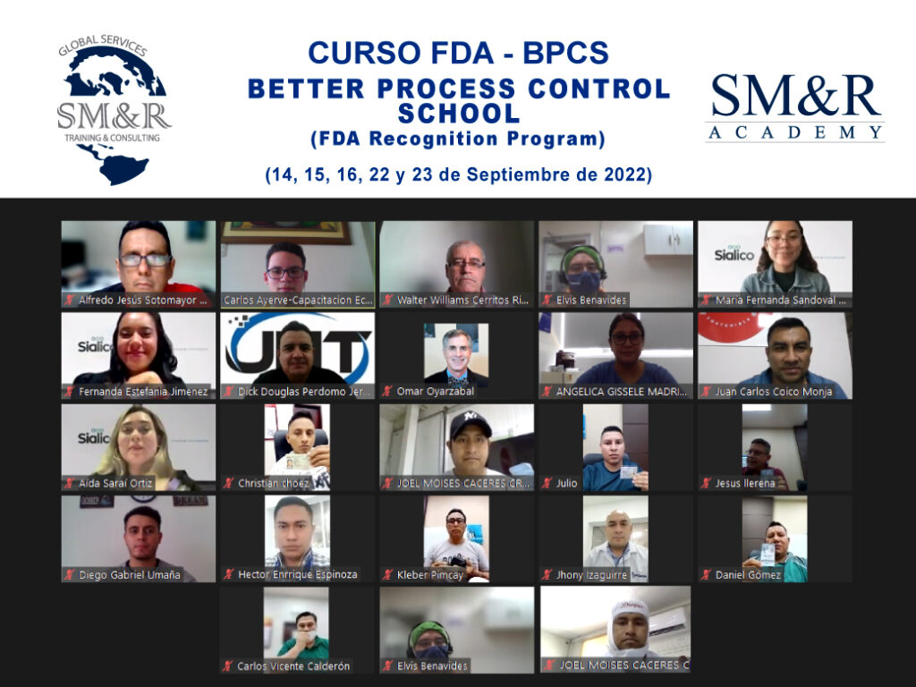 Curso FDA – BPCS Better Process Control School (FDA Recognition Program) – Online – Septiembre ...