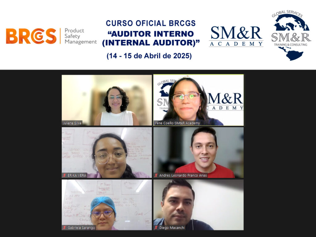 Curso Oficial BRCGS – PSM: Auditor Interno (Internal Auditor) – Online – Abril 2025 – SM&R ...