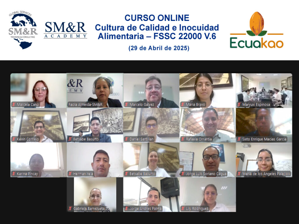Curso Cultura de Calidad e Inocuidad Alimentaria – FSSC 22000 Versión 6 – Online – Inhouse ...
